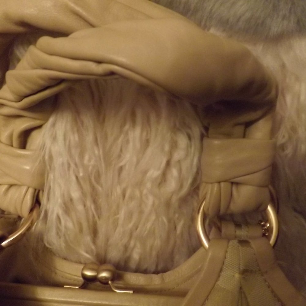 Coach Parker Kiss Lock Signature Bag - Gem